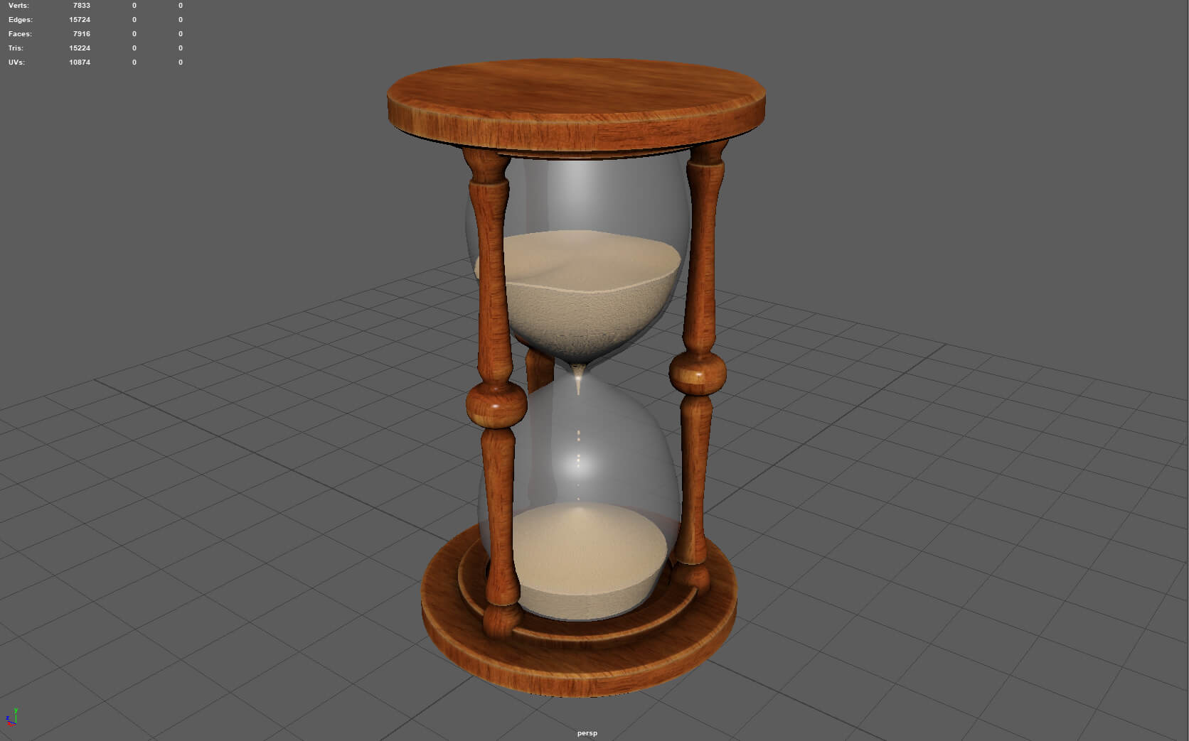 Wooden Hourglass - 3D Model by sanchiesp
