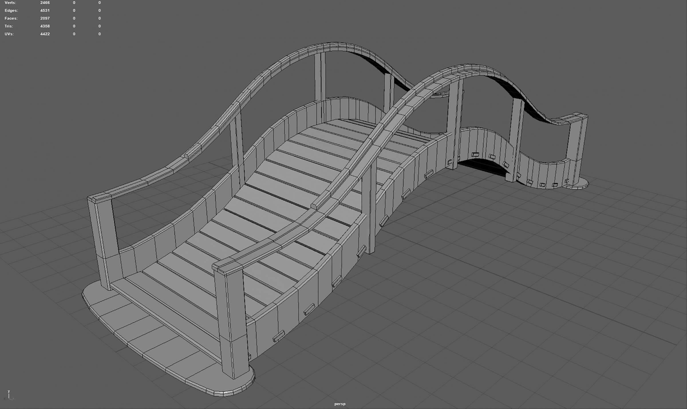 Japanese Bridge - 3D Model by sanchiesp