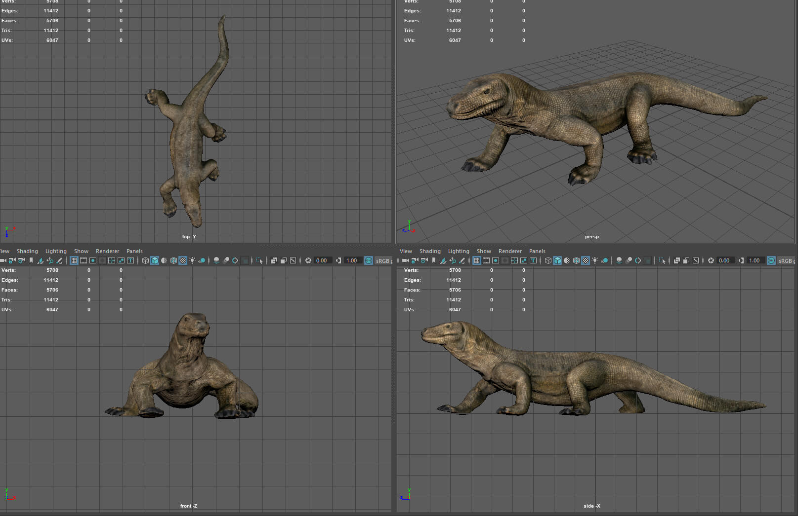 Komodo Dragon - 3D Model by sanchiesp