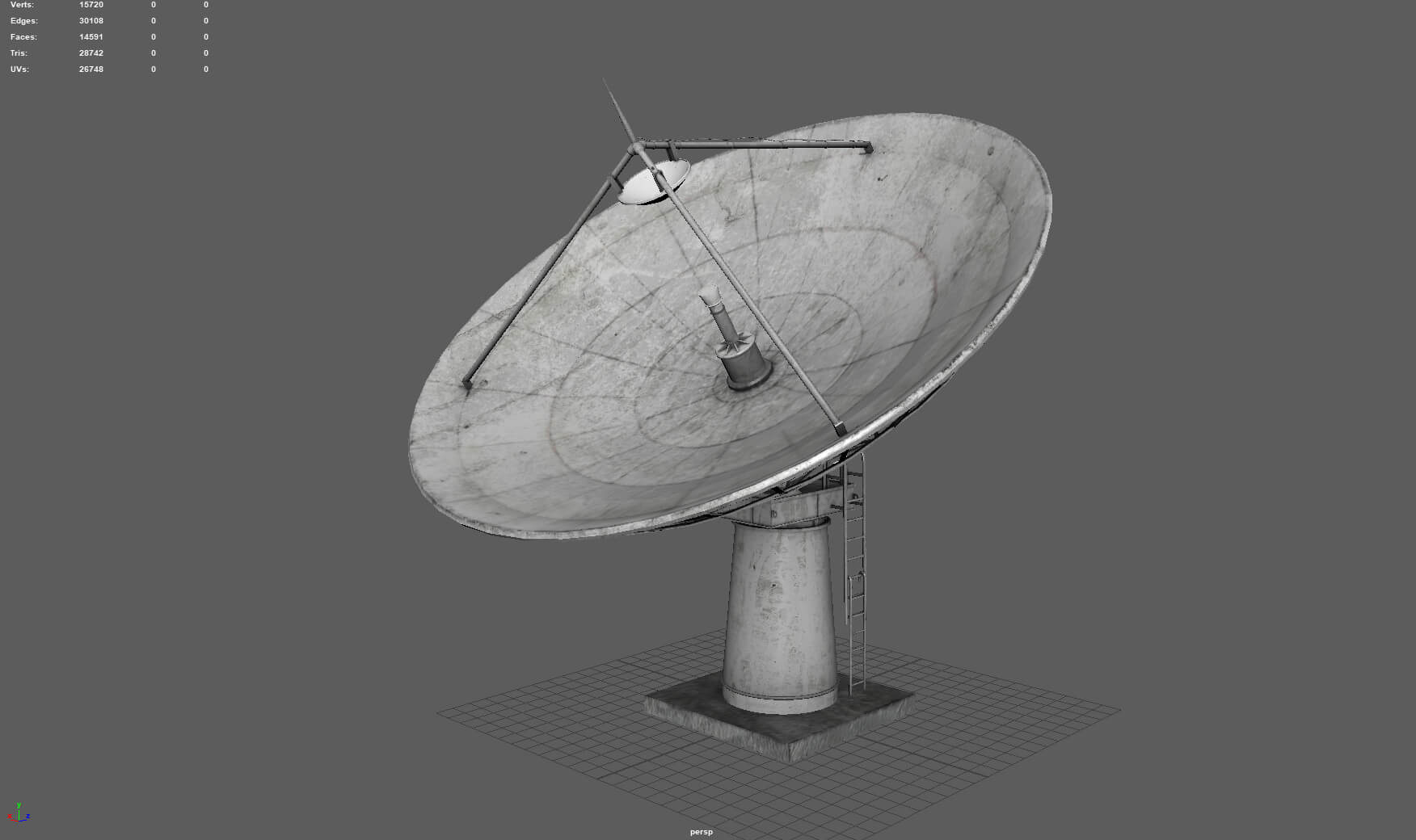 Large Satellite Antenna - 3D Model by sanchiesp