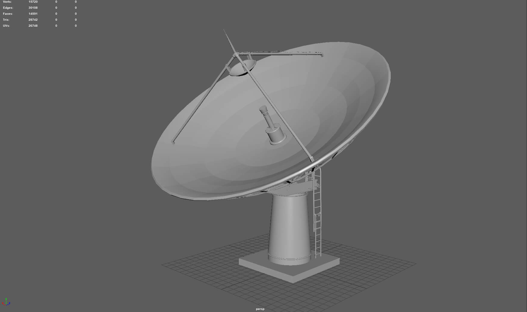 Large Satellite Antenna - 3D Model by sanchiesp