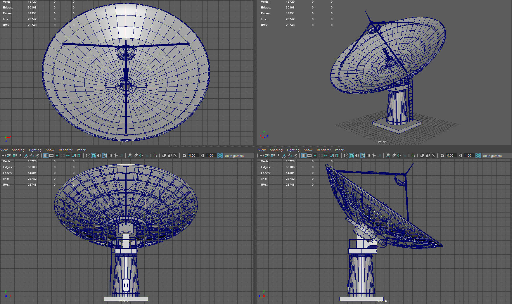 Large Satellite Antenna - 3D Model by sanchiesp