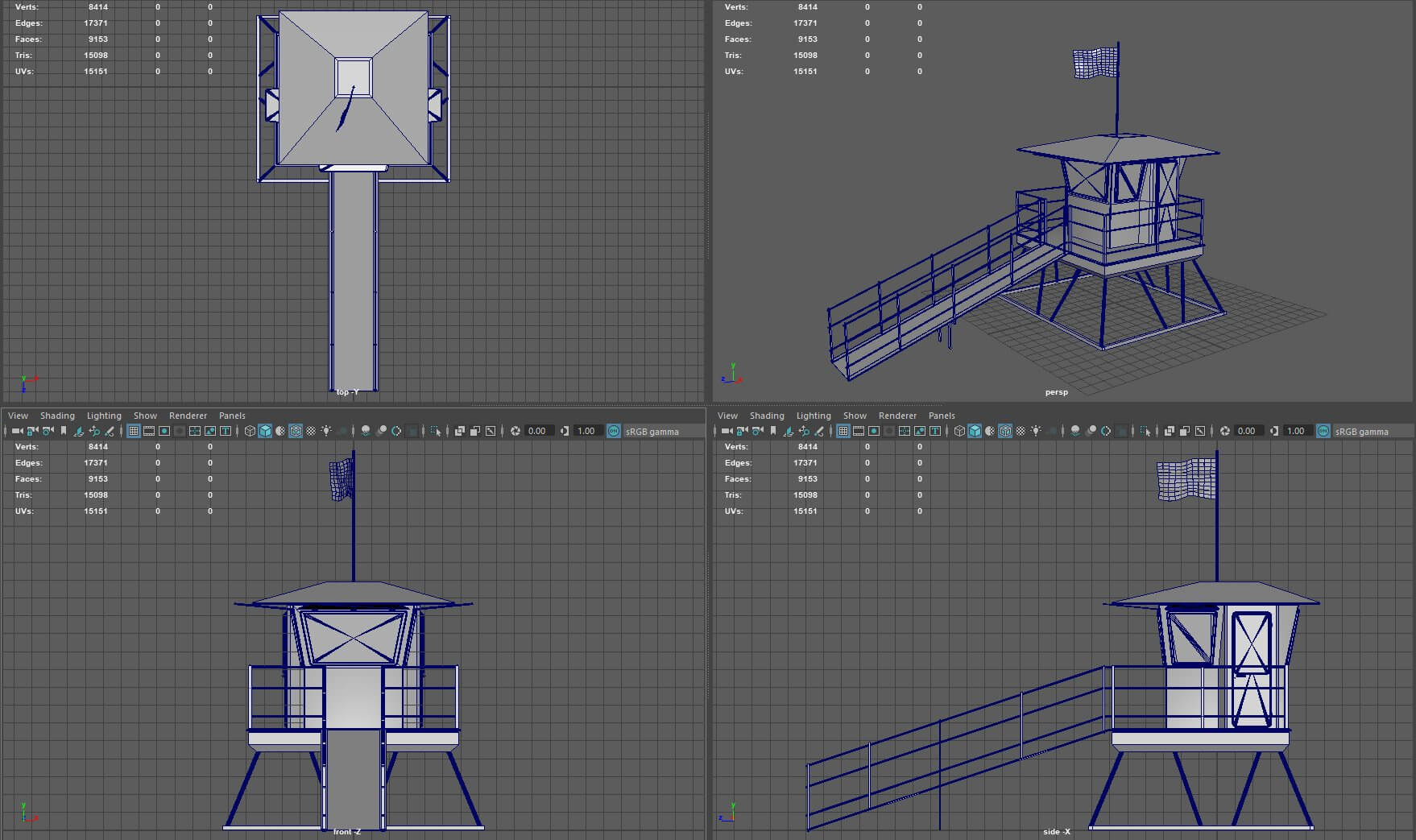 Lifeguard Tower - 3D Model by sanchiesp