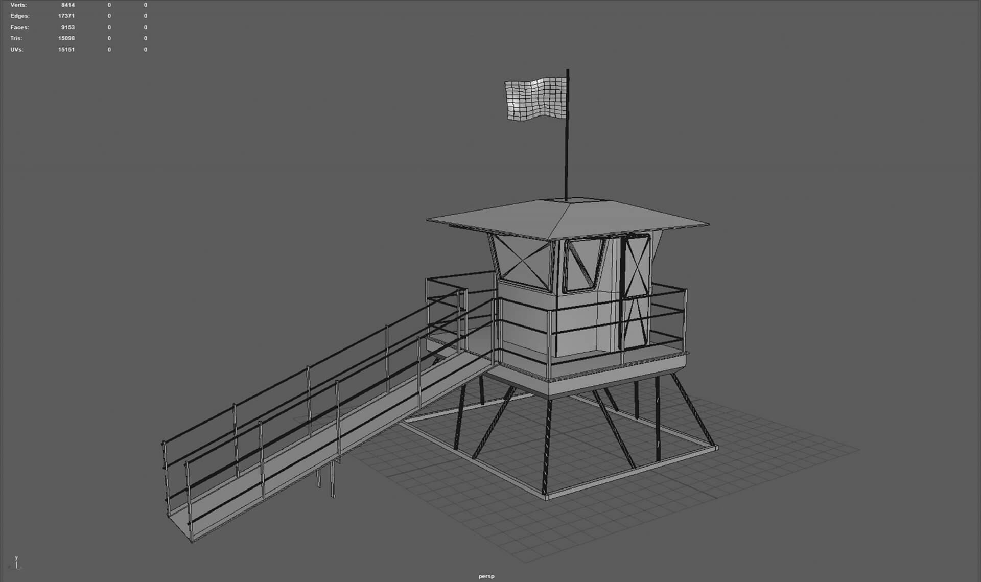 Lifeguard Tower - 3D Model by sanchiesp