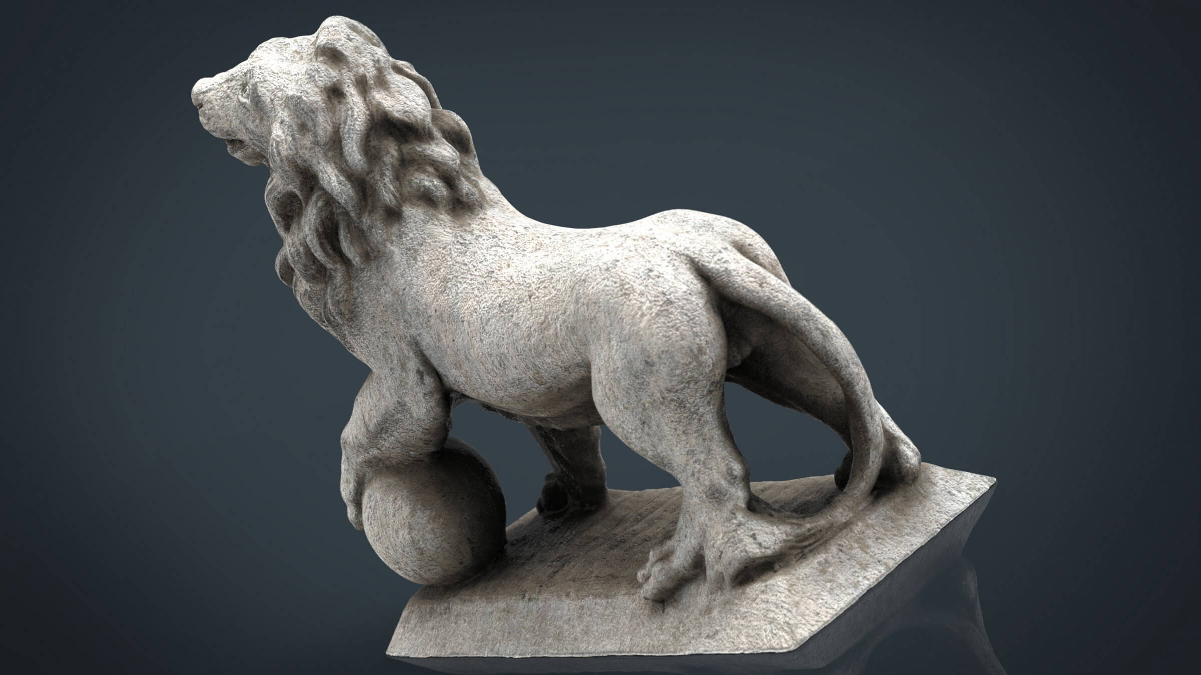 Lion with Ball - 3D Model by sanchiesp