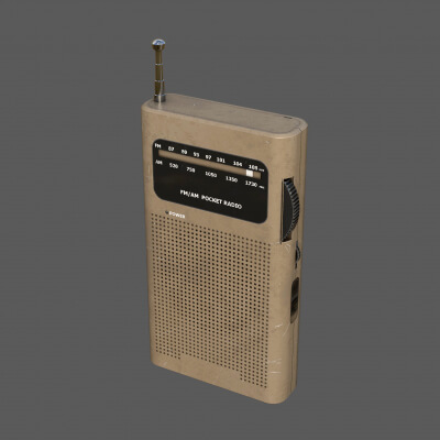 Low Poly AM/FM Pocket Radio Game-Ready 3D Asset 3 Colors by sanchiesp