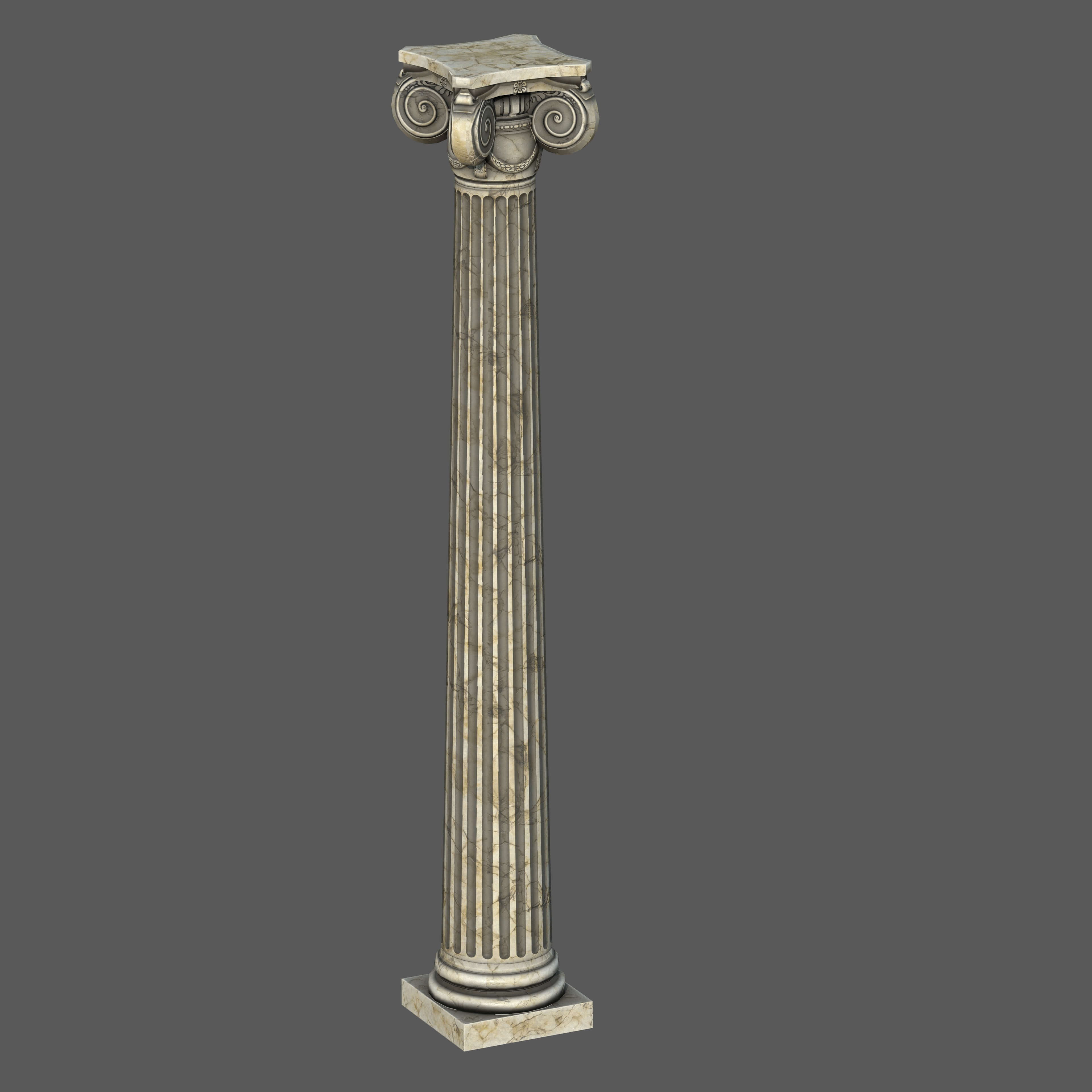 Low Poly Ionic Column 45 Angle - 3D Model by sanchiesp