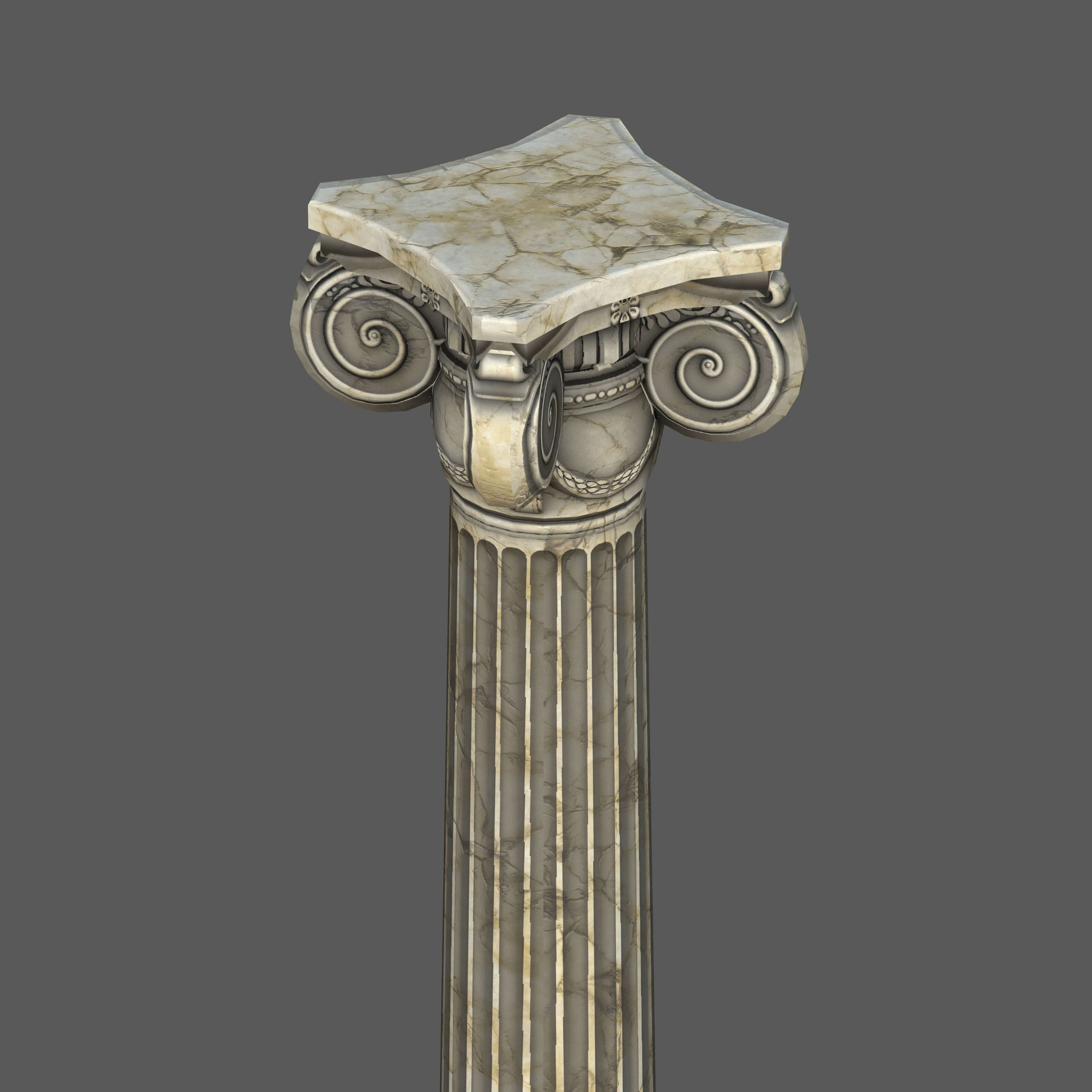 Low Poly Ionic Column 45 Angle - 3D Model by sanchiesp