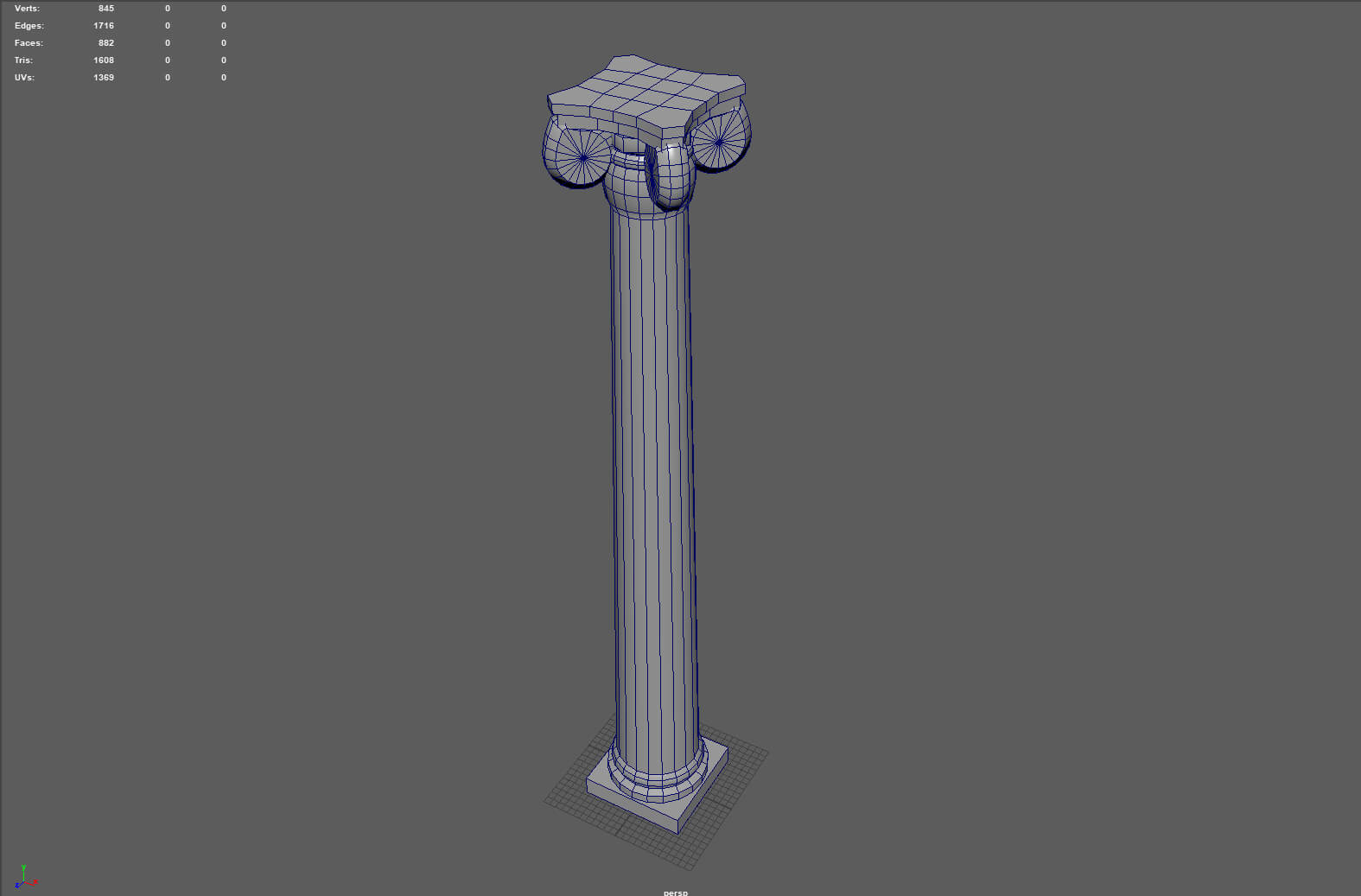 Low Poly Ionic Column 45 Angle - 3D Model by sanchiesp
