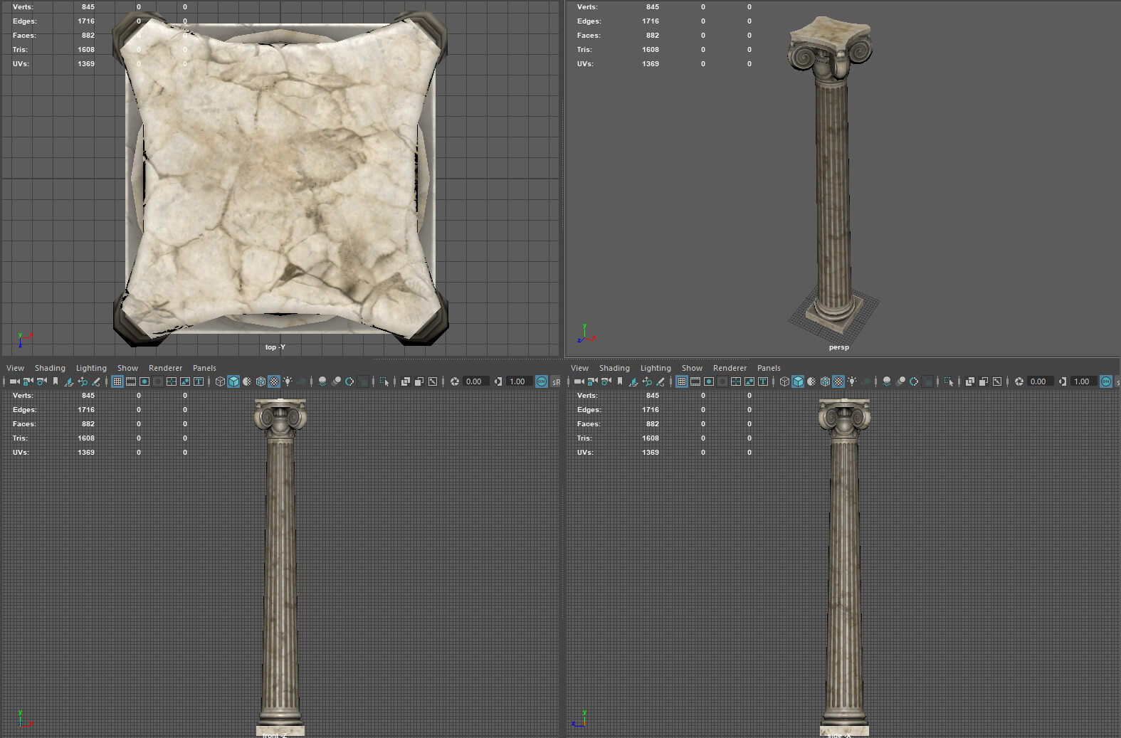 Low Poly Ionic Column 45 Angle - 3D Model by sanchiesp