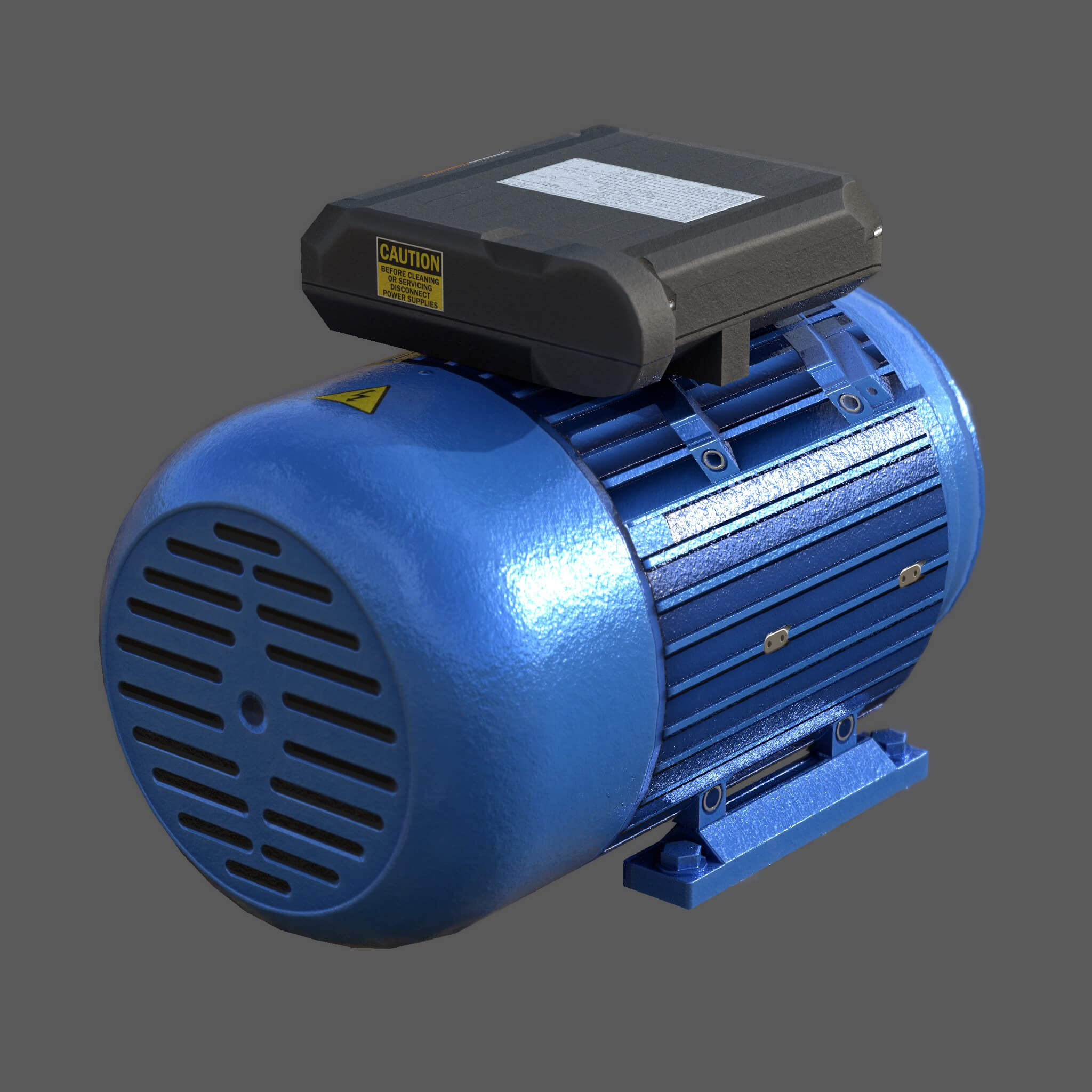 Low Poly Single Phase Electric Motor - 3D Model by sanchiesp