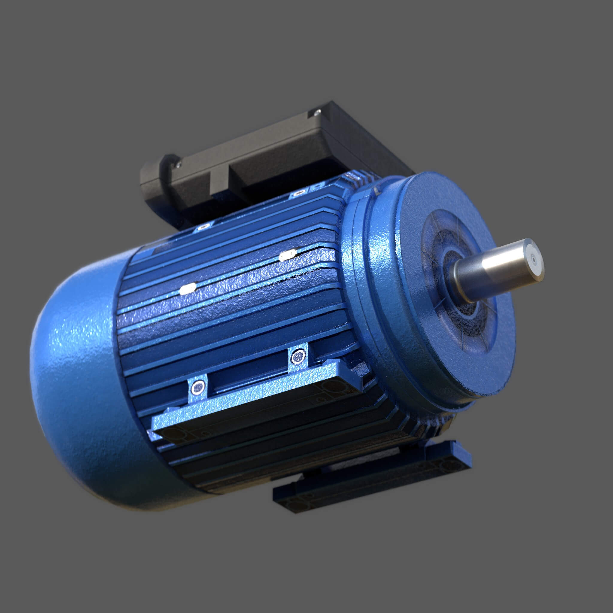 Low Poly Single Phase Electric Motor - 3D Model by sanchiesp