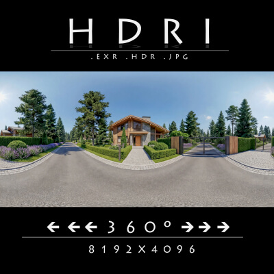 Luxury Modern Wooden Chalet in Pine Forest Suburb HDRI 360 - HDR Image ...