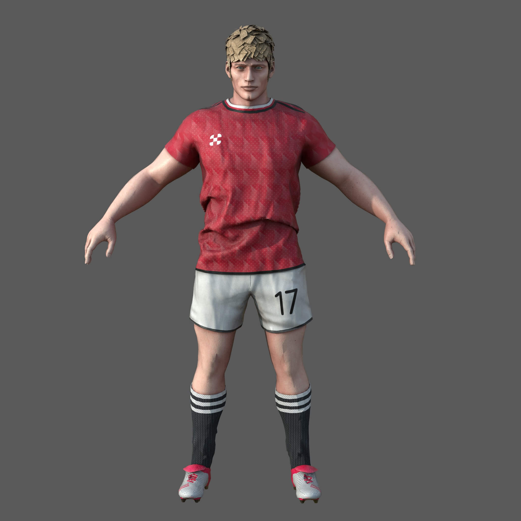 Male Football Player - 3D Model by sanchiesp