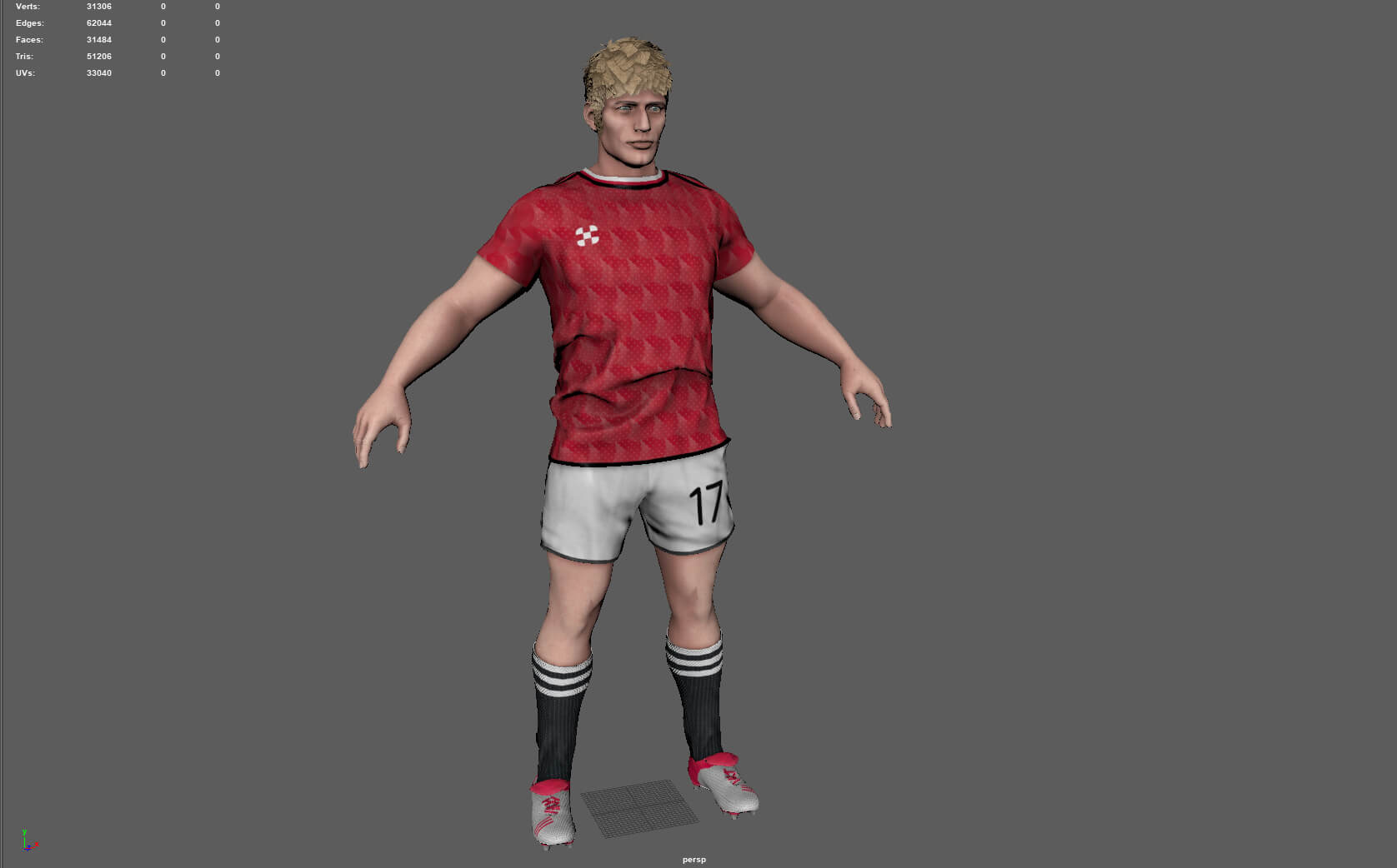 Male Football Player - 3D Model by sanchiesp