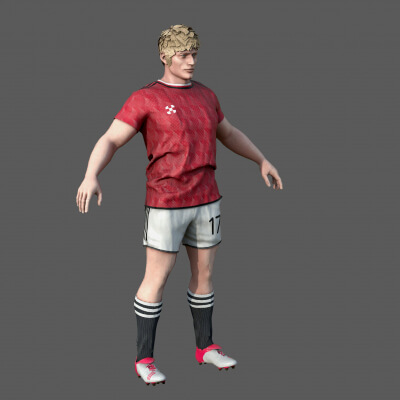 Male Football Player - 3D Model by sanchiesp