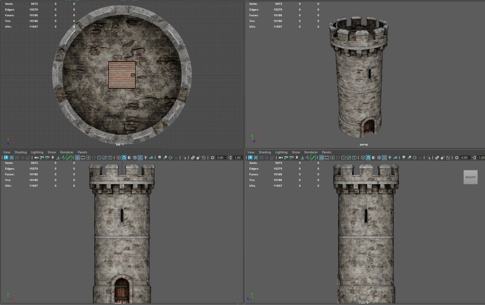 Medieval Castle Tower - 3D Model by sanchiesp