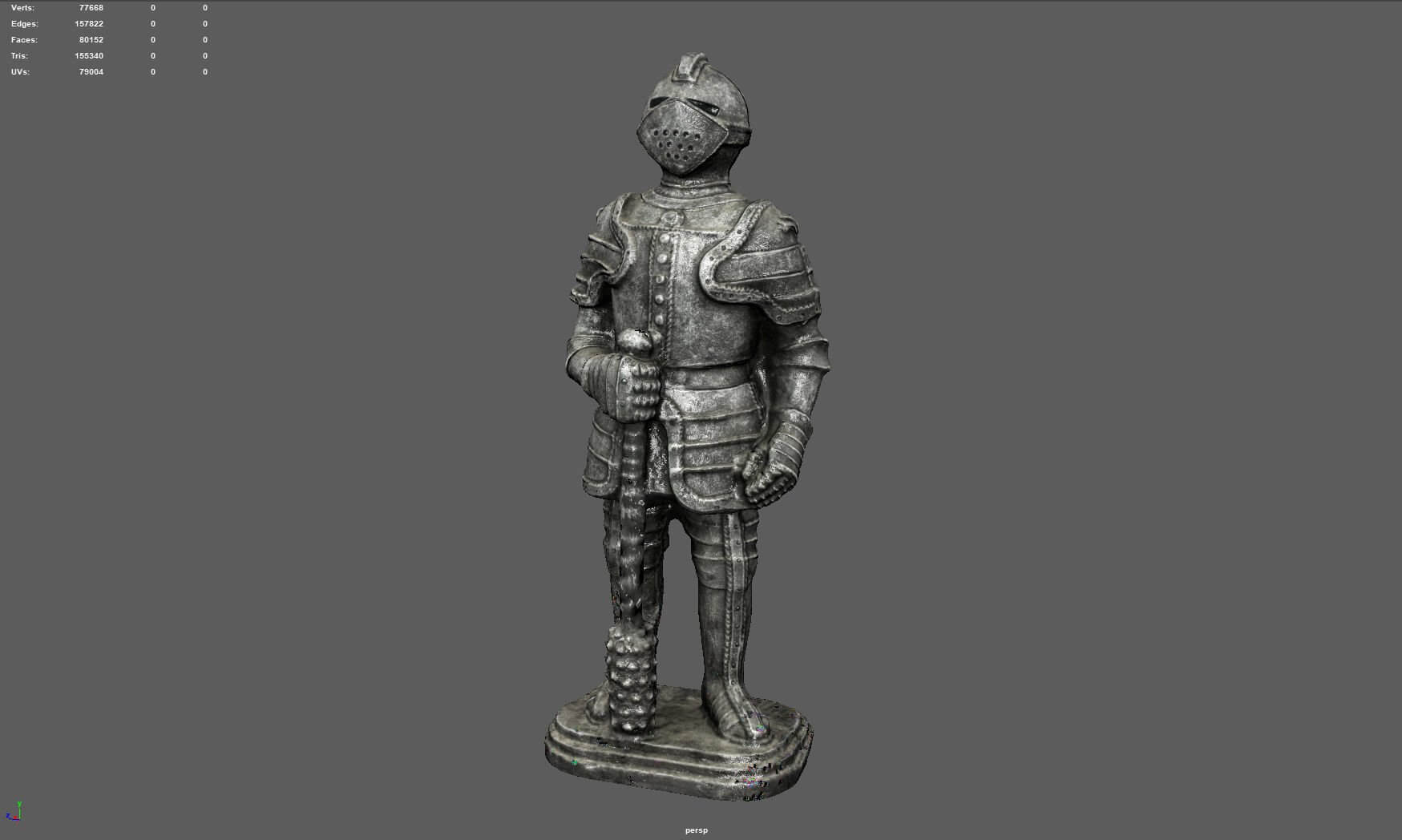 Medieval Knight Statue 4 - 3D Model by sanchiesp