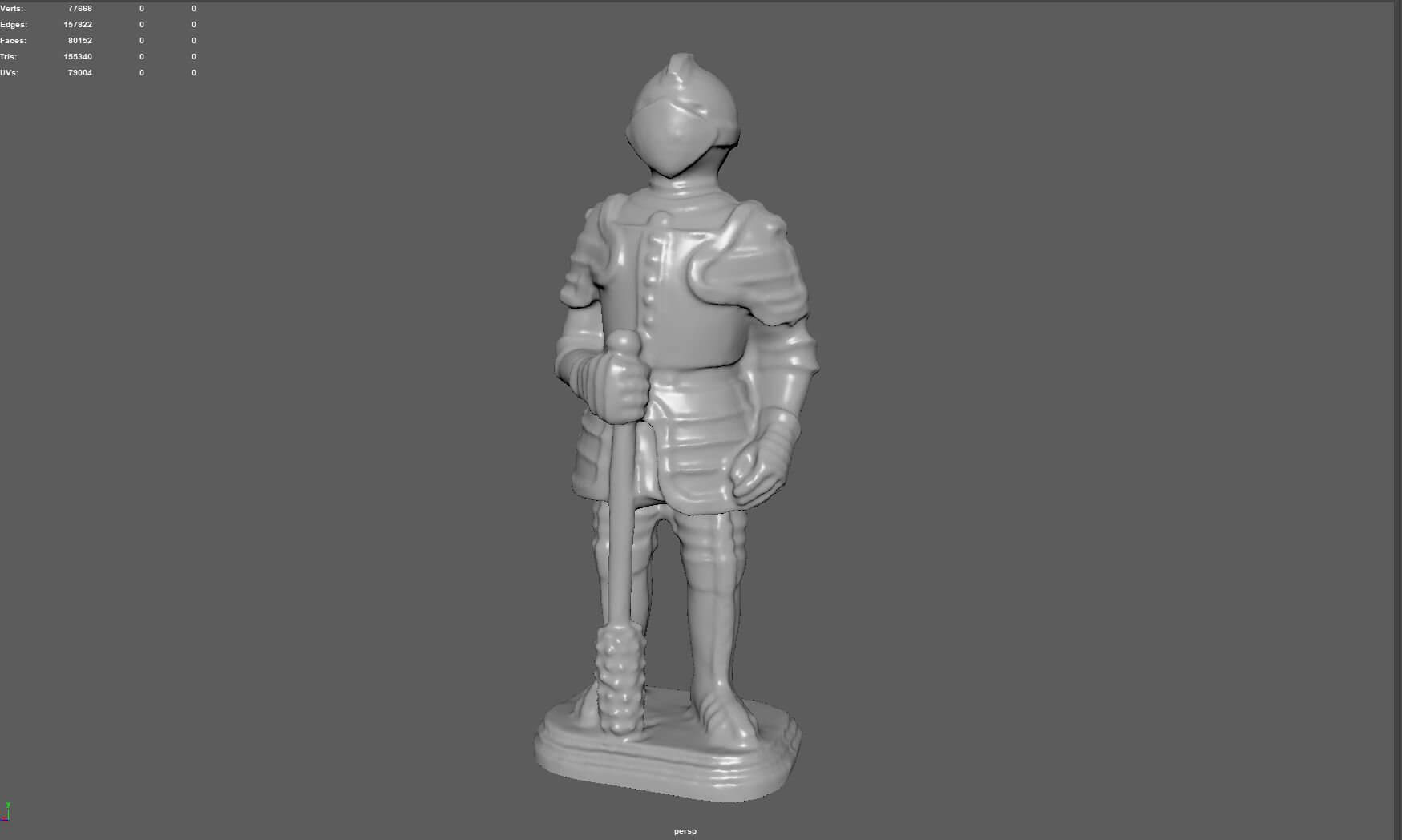 Medieval Knight Statue 4 - 3D Model by sanchiesp