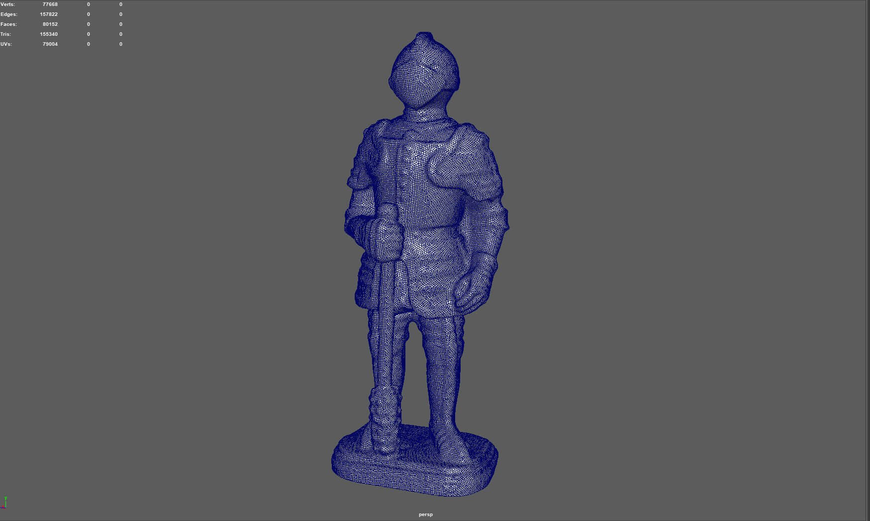 Medieval Knight Statue 4 - 3D Model by sanchiesp