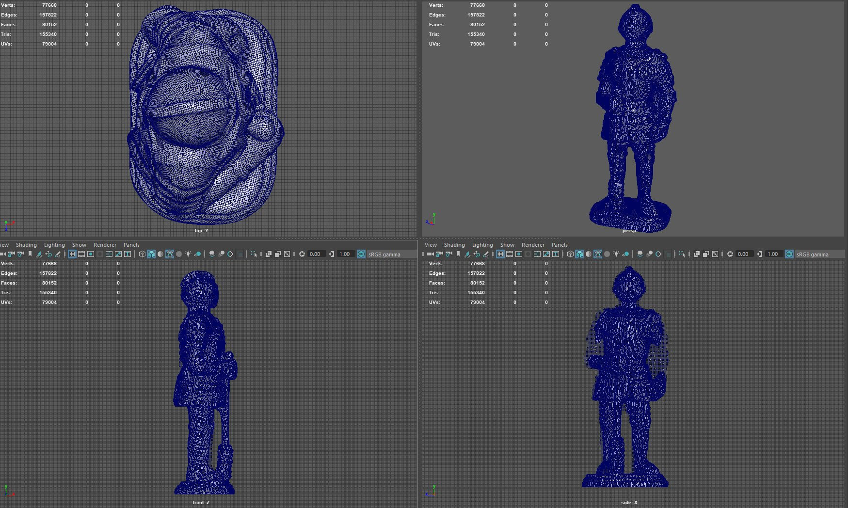 Medieval Knight Statue 4 - 3D Model by sanchiesp