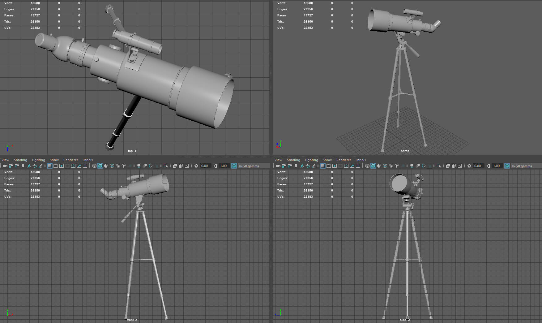Modern Telescope - 3D Model by sanchiesp