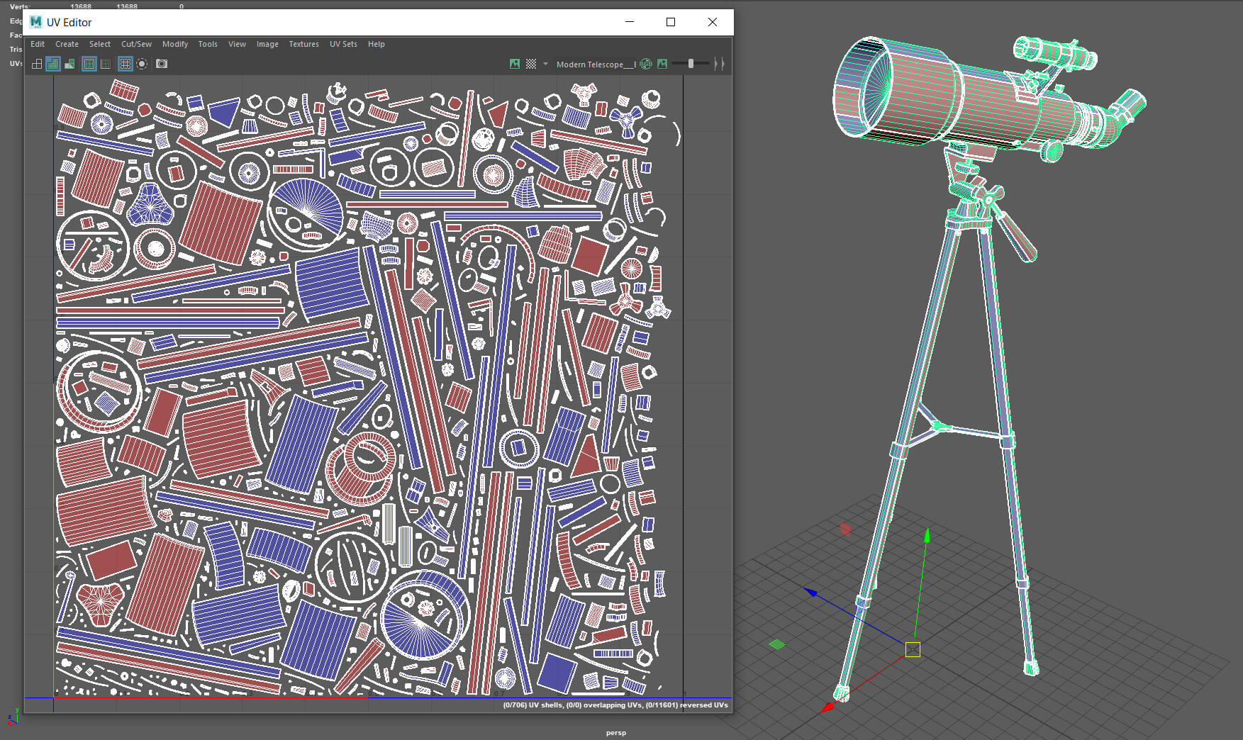 Modern Telescope - 3D Model by sanchiesp