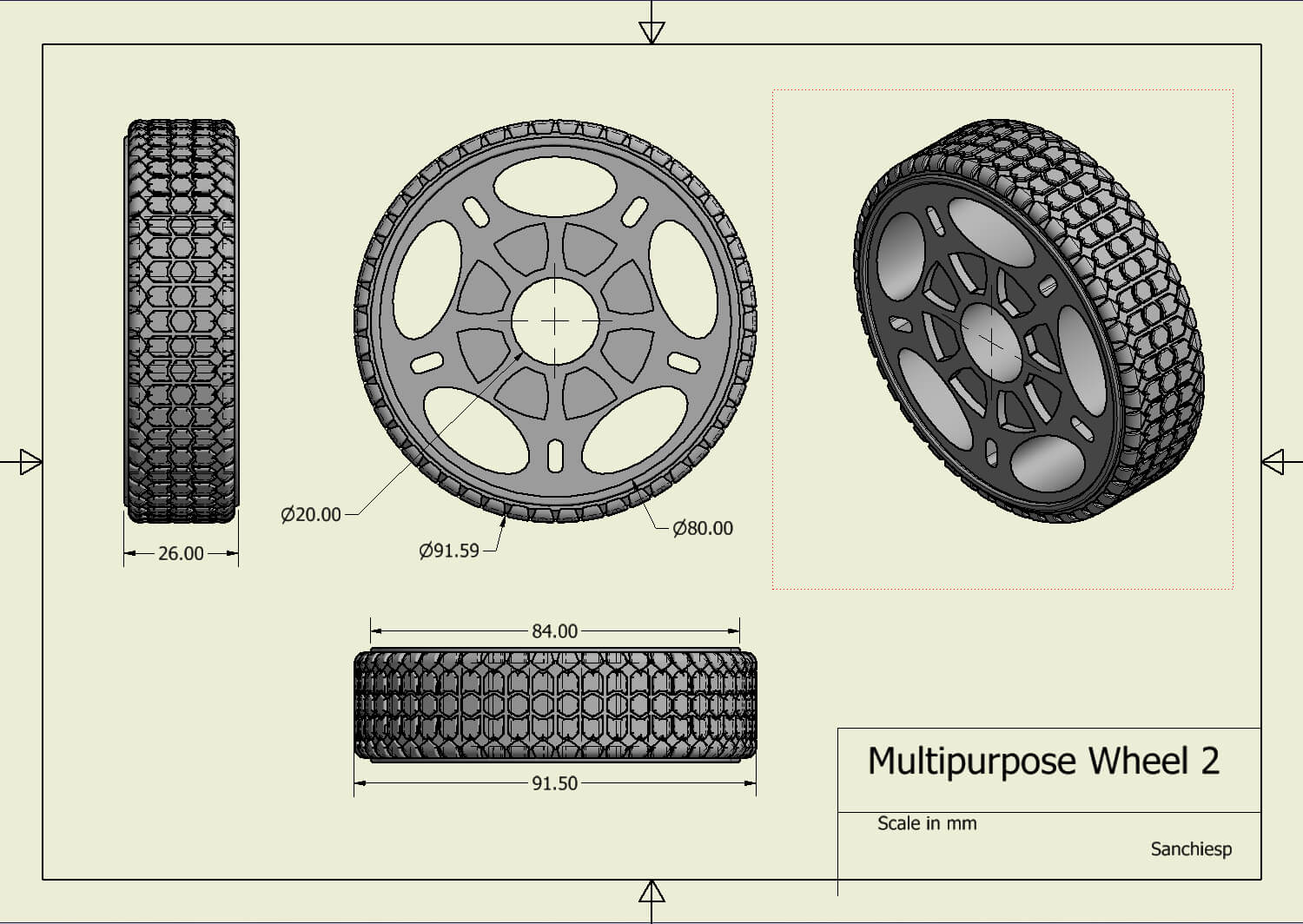 Multipurpose Wheel 2 The Ultimate Wheel - 3D Model by sanchiesp