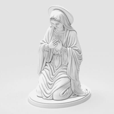 Nativity Virgin Mary Praying Statue for Nativity Scene - 3D Model by ...