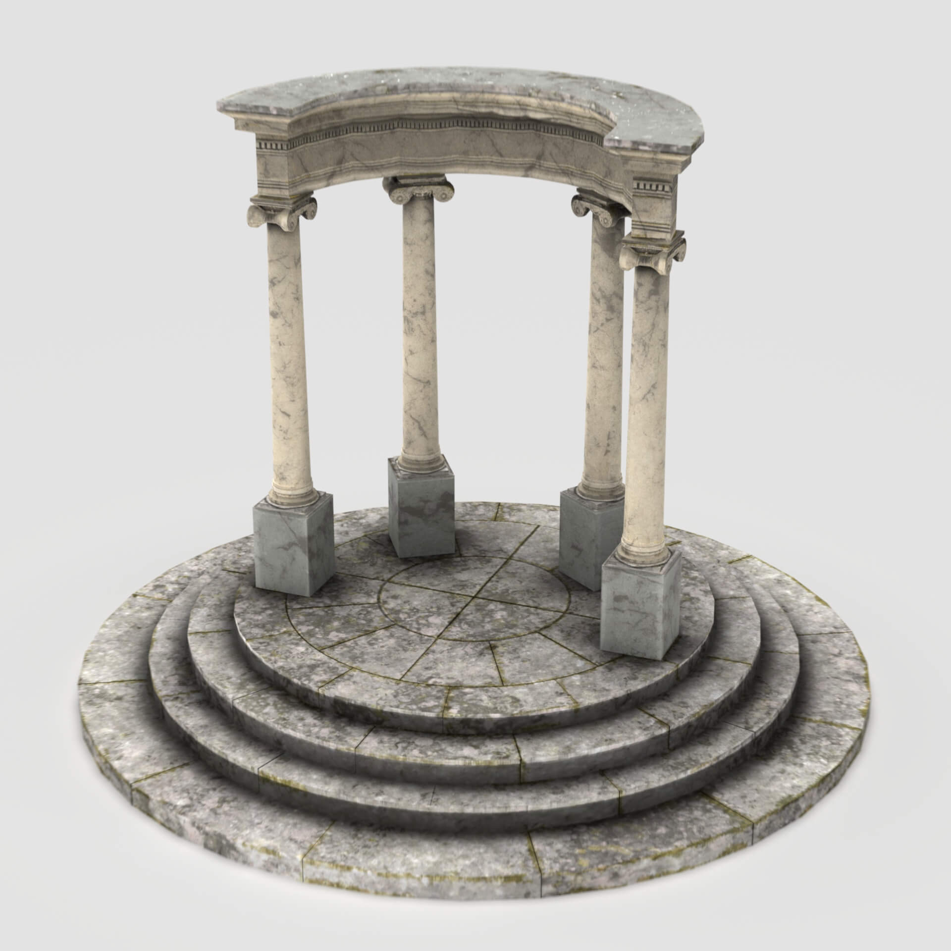 Neoclassical Circular Pavilion Low Poly - 3D Model by sanchiesp