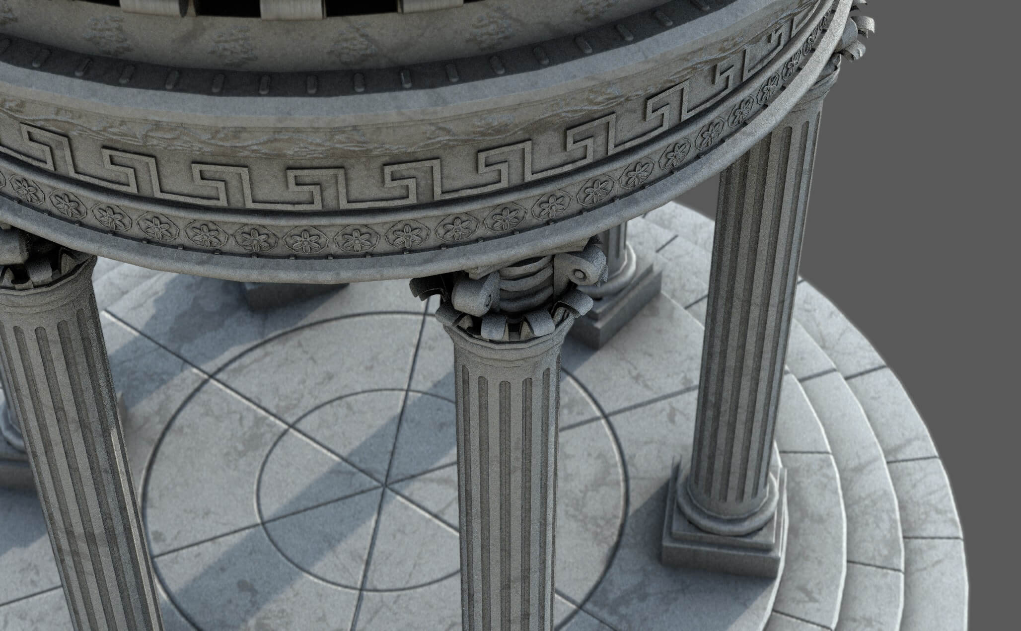 Neoclassical Marble Tholos With Corinthian Columns - 3D Model by sanchiesp