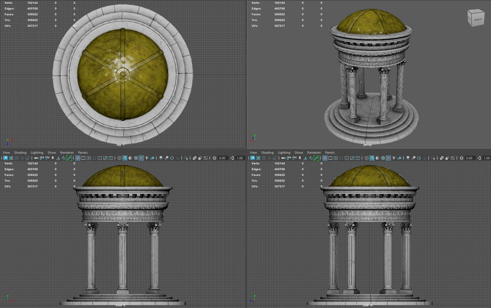 Neoclassical Marble Tholos With Corinthian Columns - 3D Model by sanchiesp
