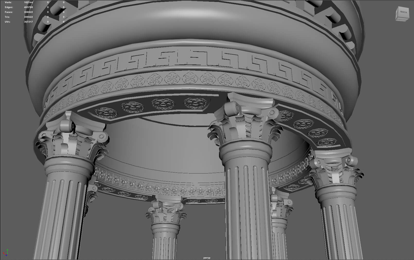 Neoclassical Marble Tholos With Corinthian Columns - 3D Model by sanchiesp