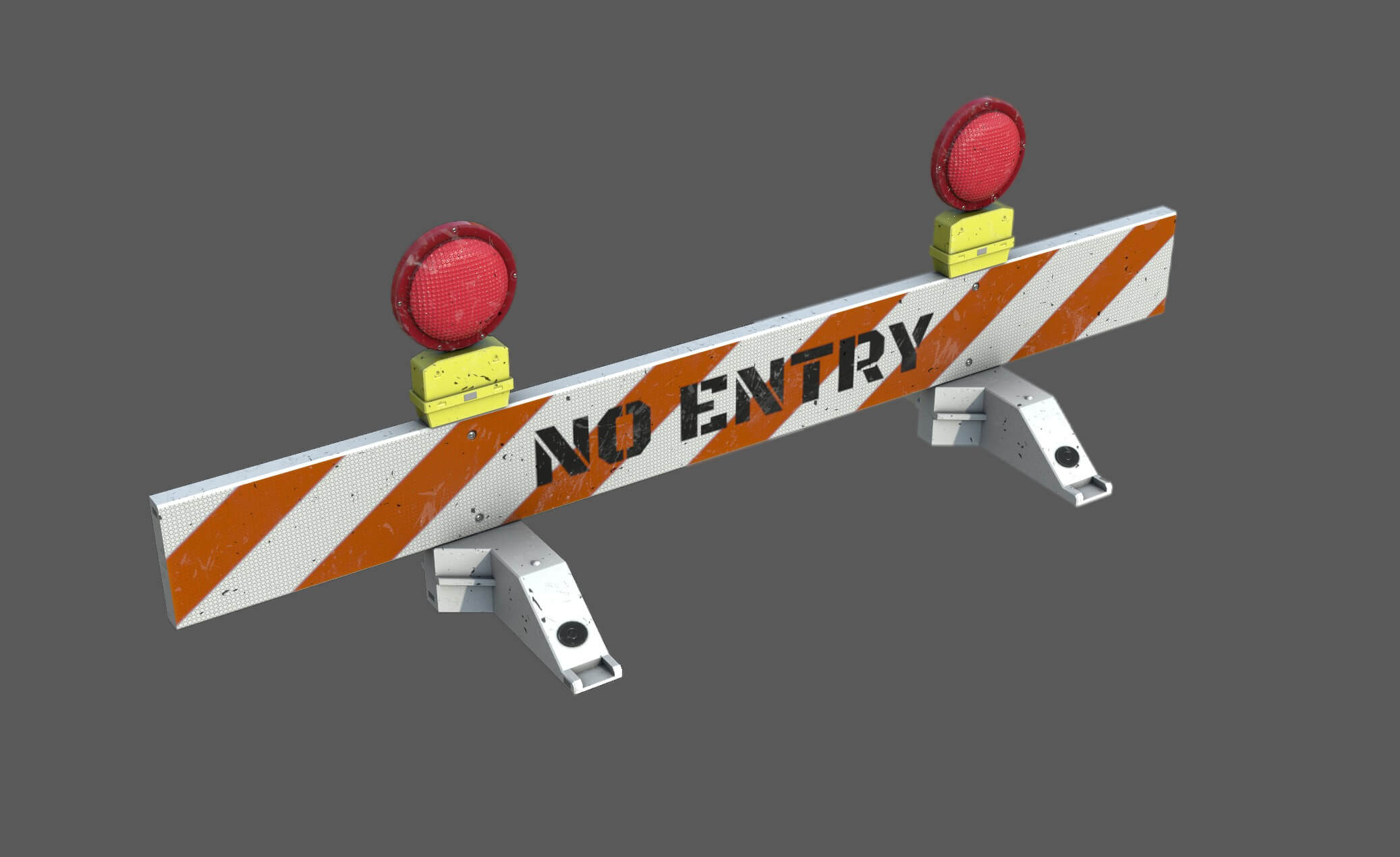 No-Entry Safety Barricade 3D Model by sanchiesp