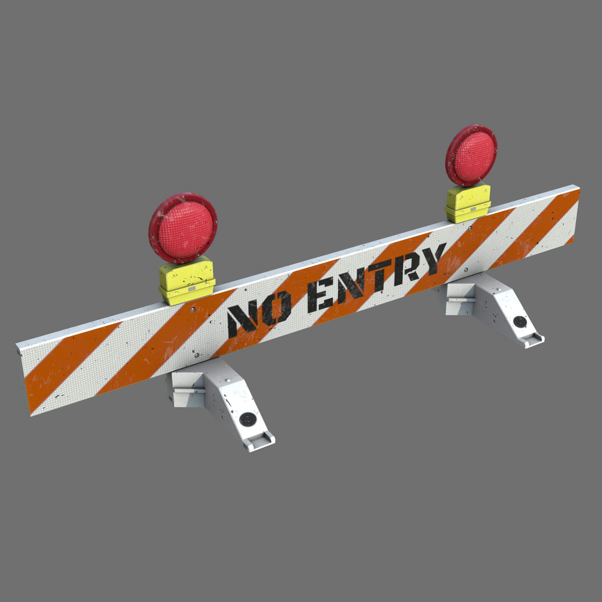 No-Entry Safety Barricade 3D Model by sanchiesp