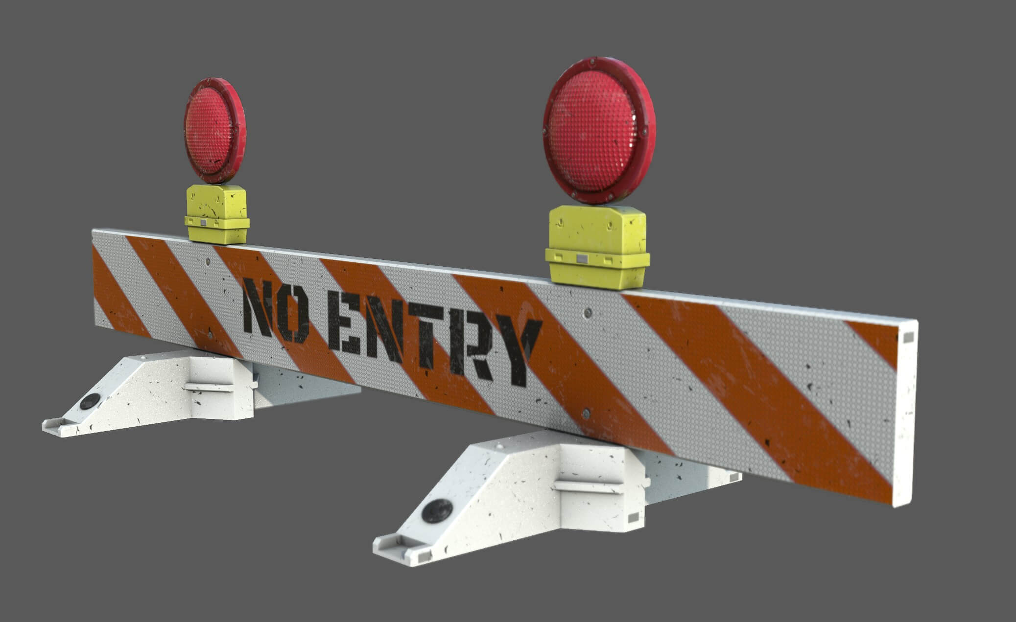 No-Entry Safety Barricade 3D Model by sanchiesp