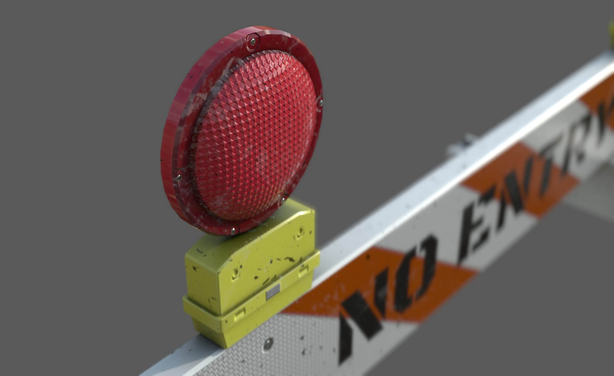 No-Entry Safety Barricade 3D Model by sanchiesp