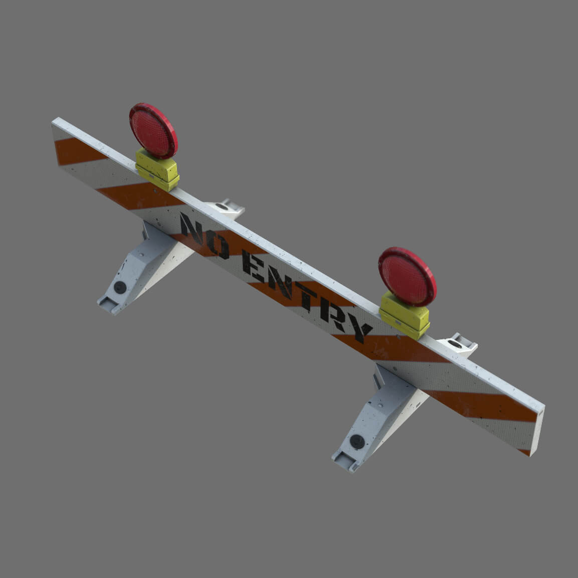 No-Entry Safety Barricade 3D Model by sanchiesp