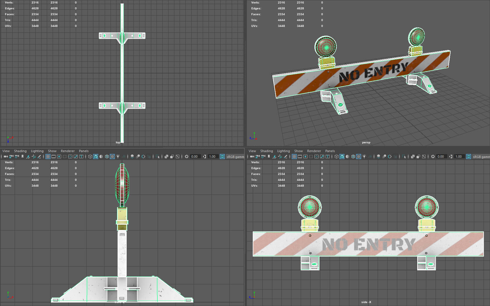 No-Entry Safety Barricade 3D Model by sanchiesp