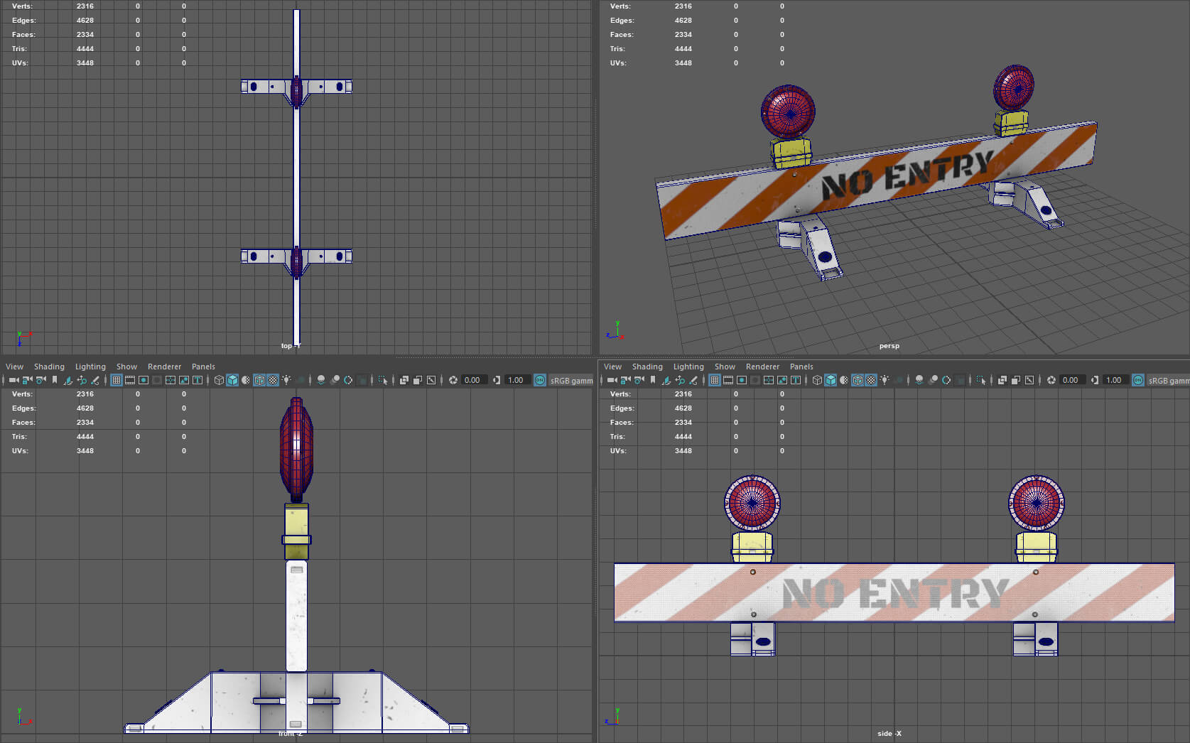 No-Entry Safety Barricade 3D Model by sanchiesp