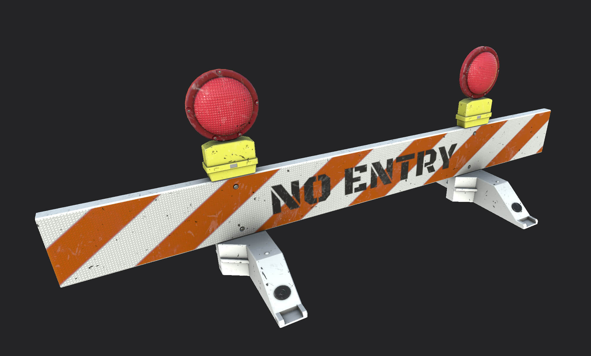 No-Entry Safety Barricade 3D Model by sanchiesp