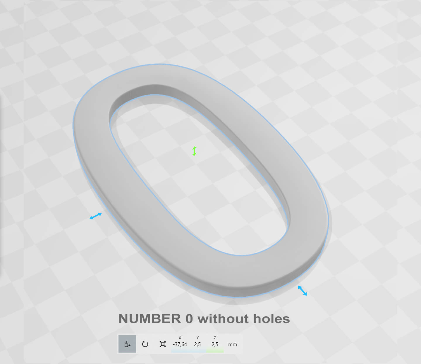 Number 0 Symbol - 3D Print Model by sanchiesp