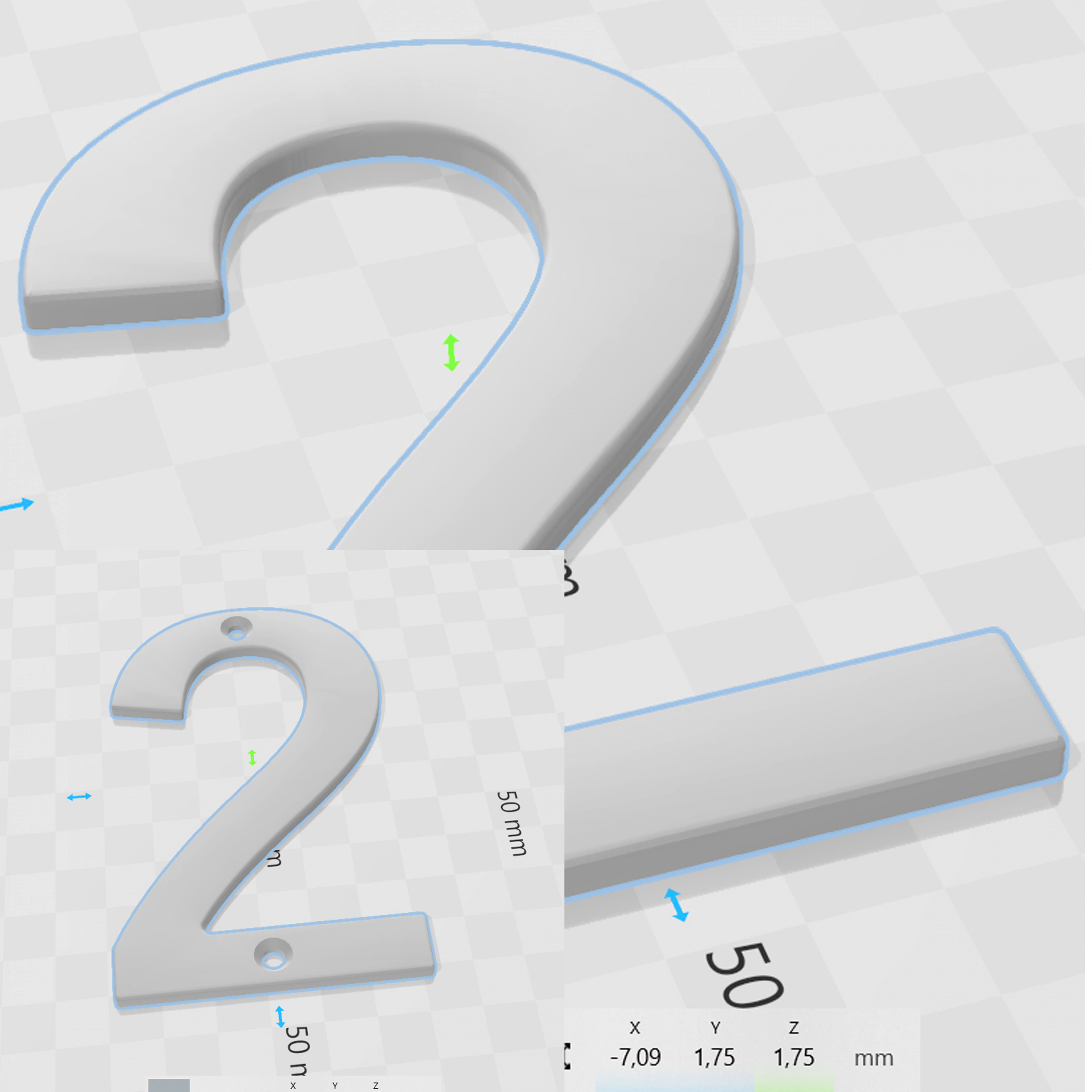Number 2 Symbol - 3D Model by sanchiesp