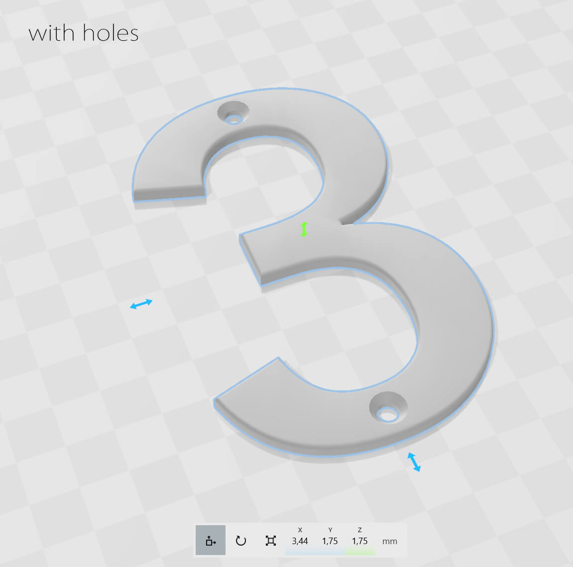 Number 3 Symbol - 3D Print Model by sanchiesp