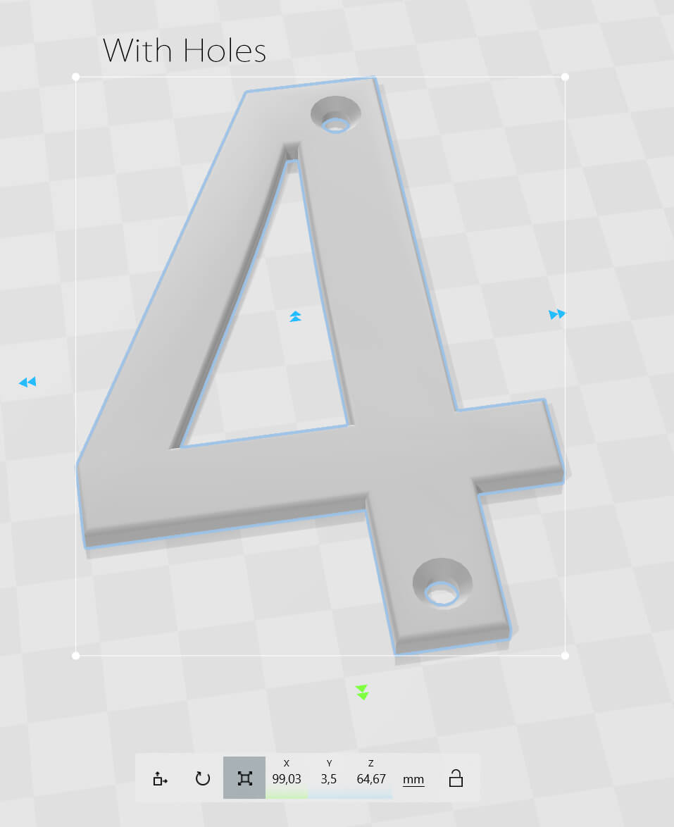 Number 4 Symbol - 3D Print Model by sanchiesp