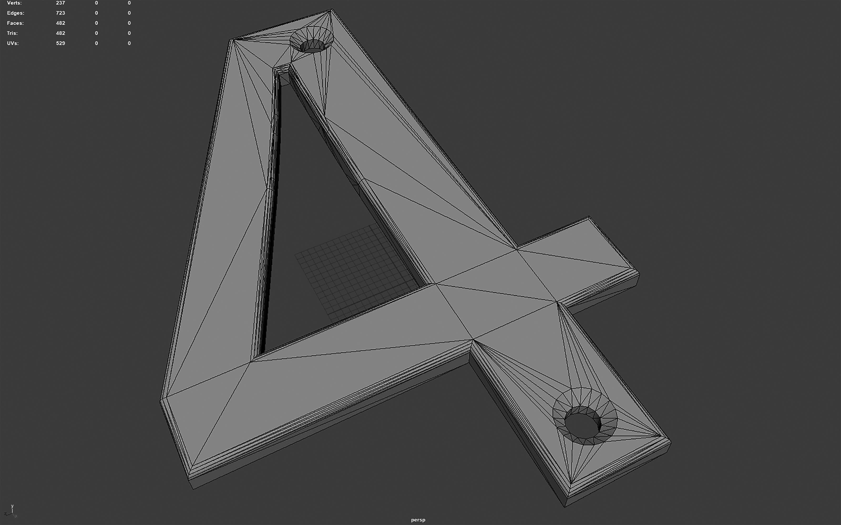 Number 4 Symbol - 3D Model by sanchiesp