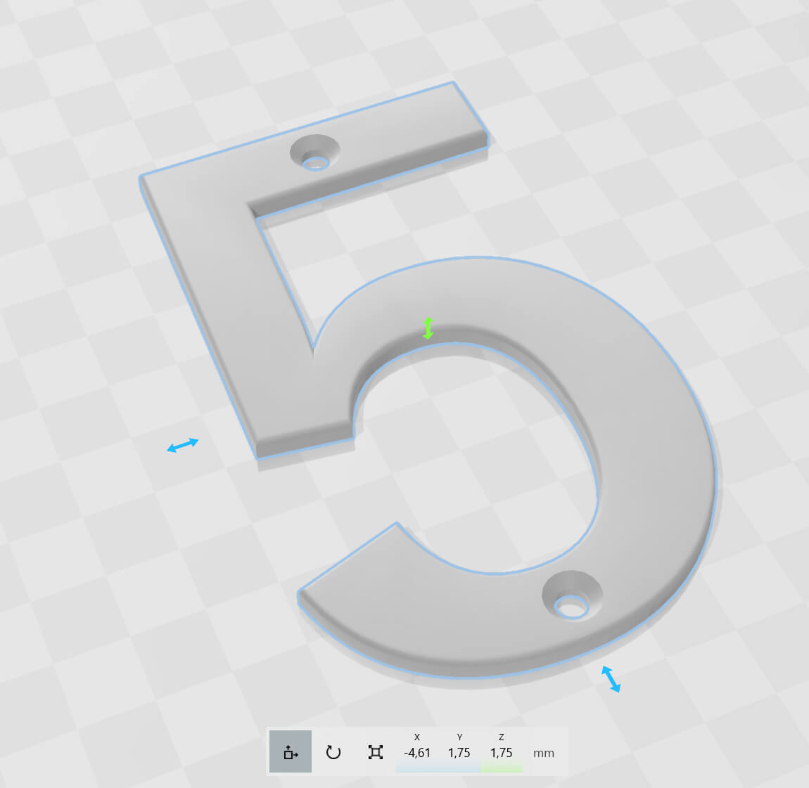 Number Five Symbol - 3D Model by sanchiesp