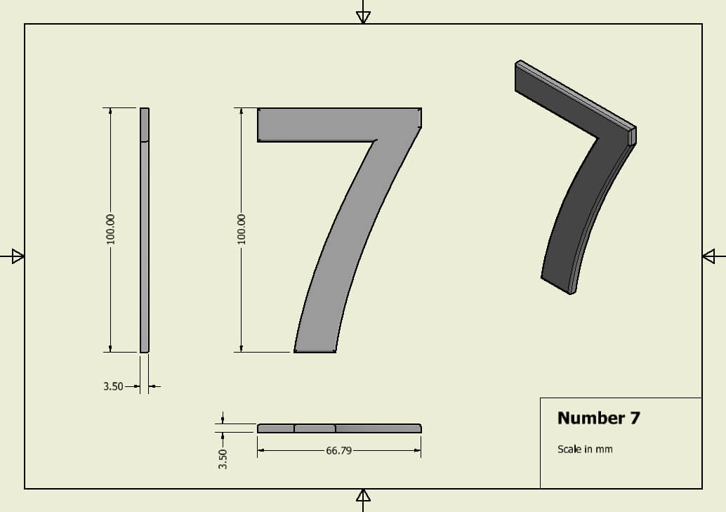Number 7 Symbol - 3D Print Model by sanchiesp