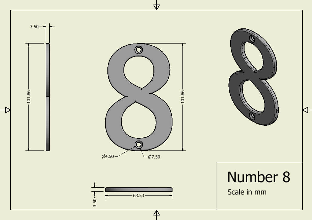 Number 8 Symbol - 3D Print Model by sanchiesp