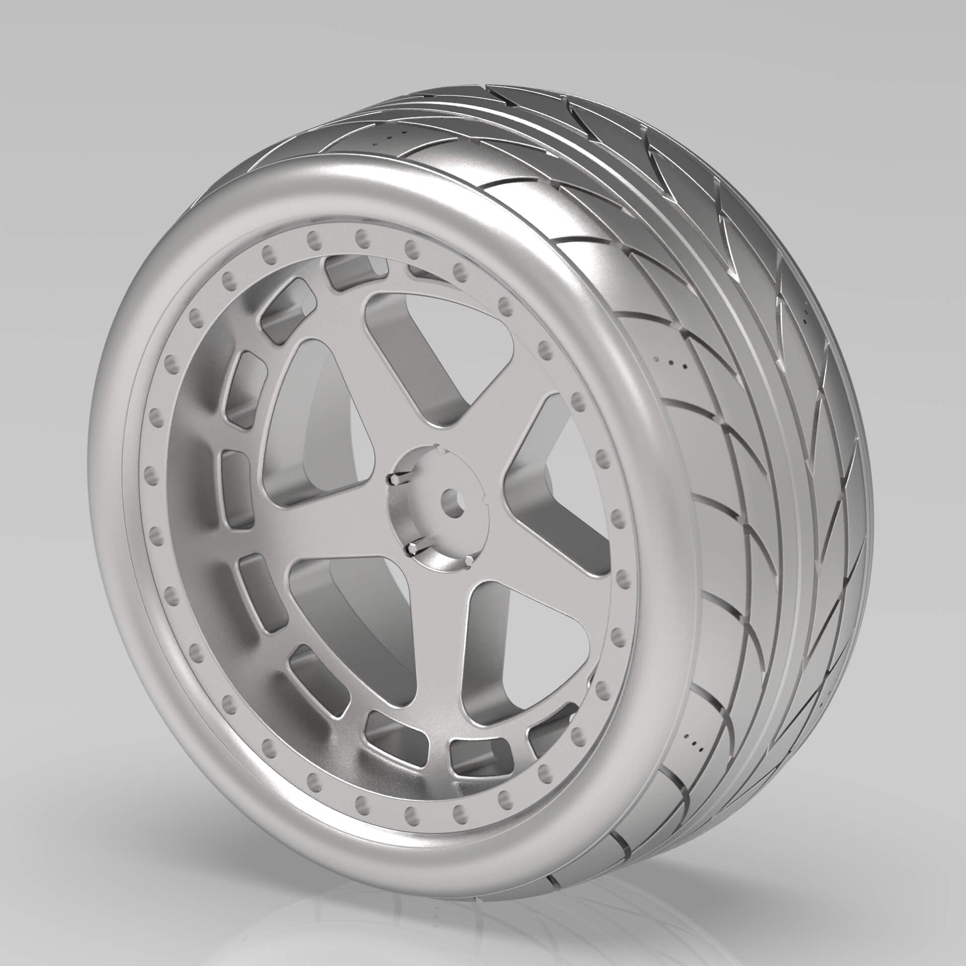 One-Piece 3D Printable Racing Wheel with Integrated Tire 5 by sanchiesp